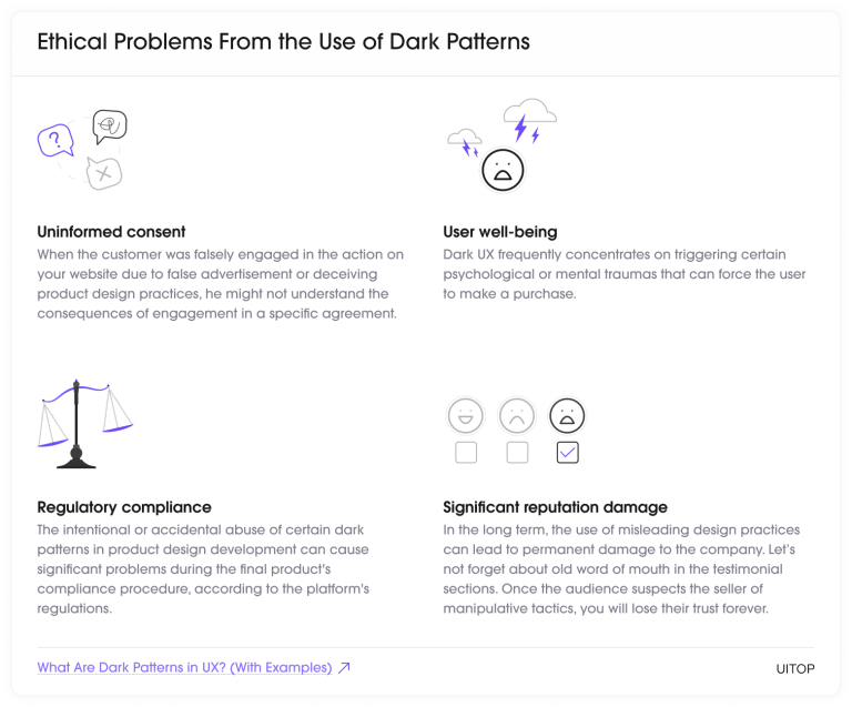 What are Dark Patterns in UX (with Examples) | Uitop